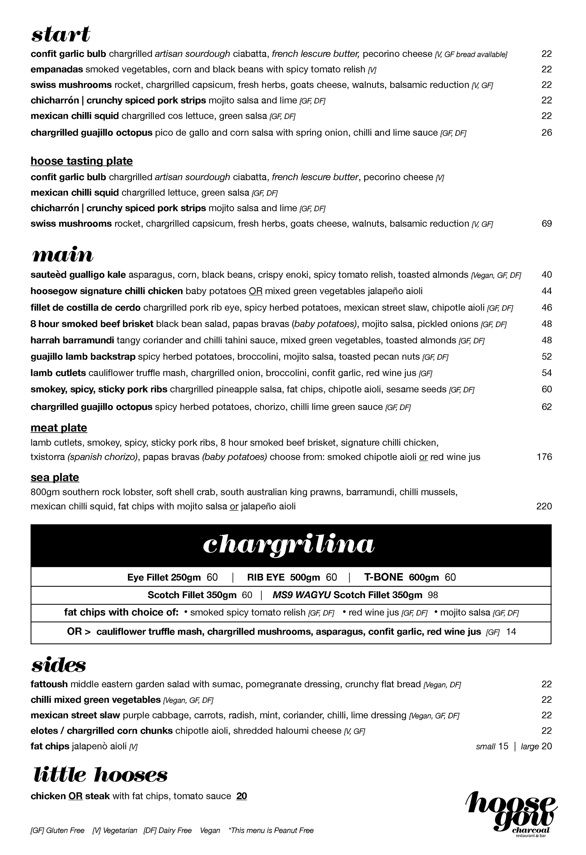 Hoosegow - Charcoal restaurant & bar - St Morris, Adelaide, South Australia